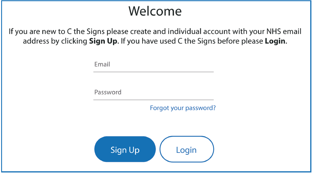 How to create a C the Signs account in EMIS