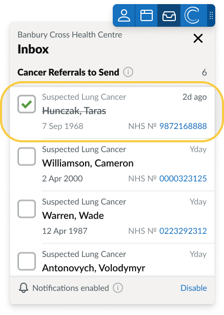 C the Signs Clinical Guide (SystmOne)