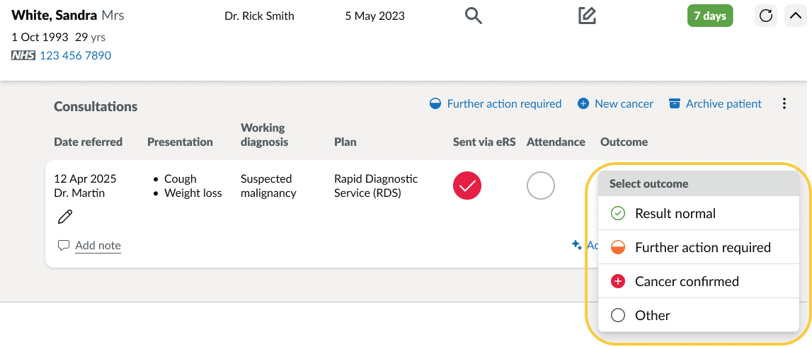 Managing patients on the Active board (EMIS)